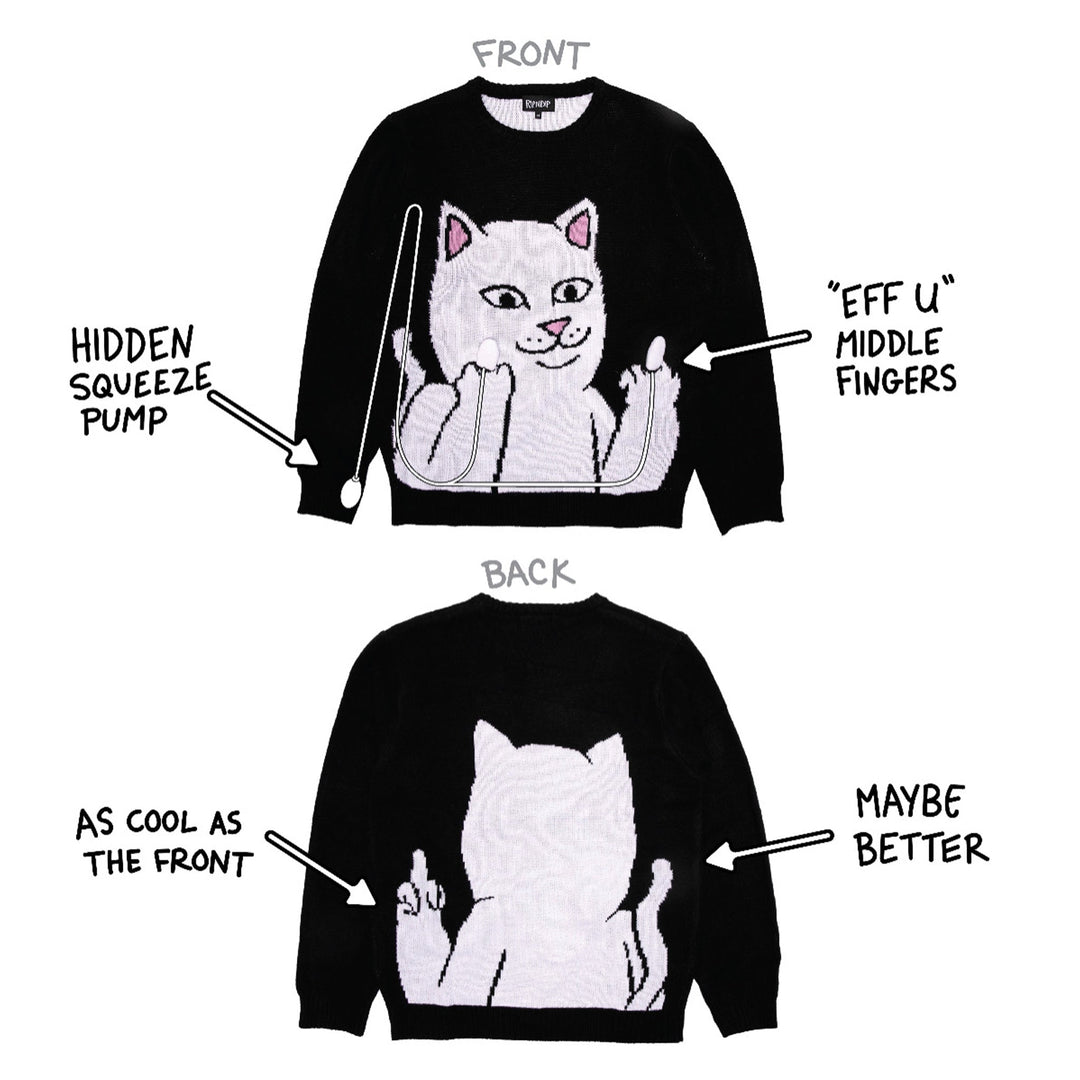 Lord Nermal Flippy Knitty Sweater (Black) RIPNDIP MX